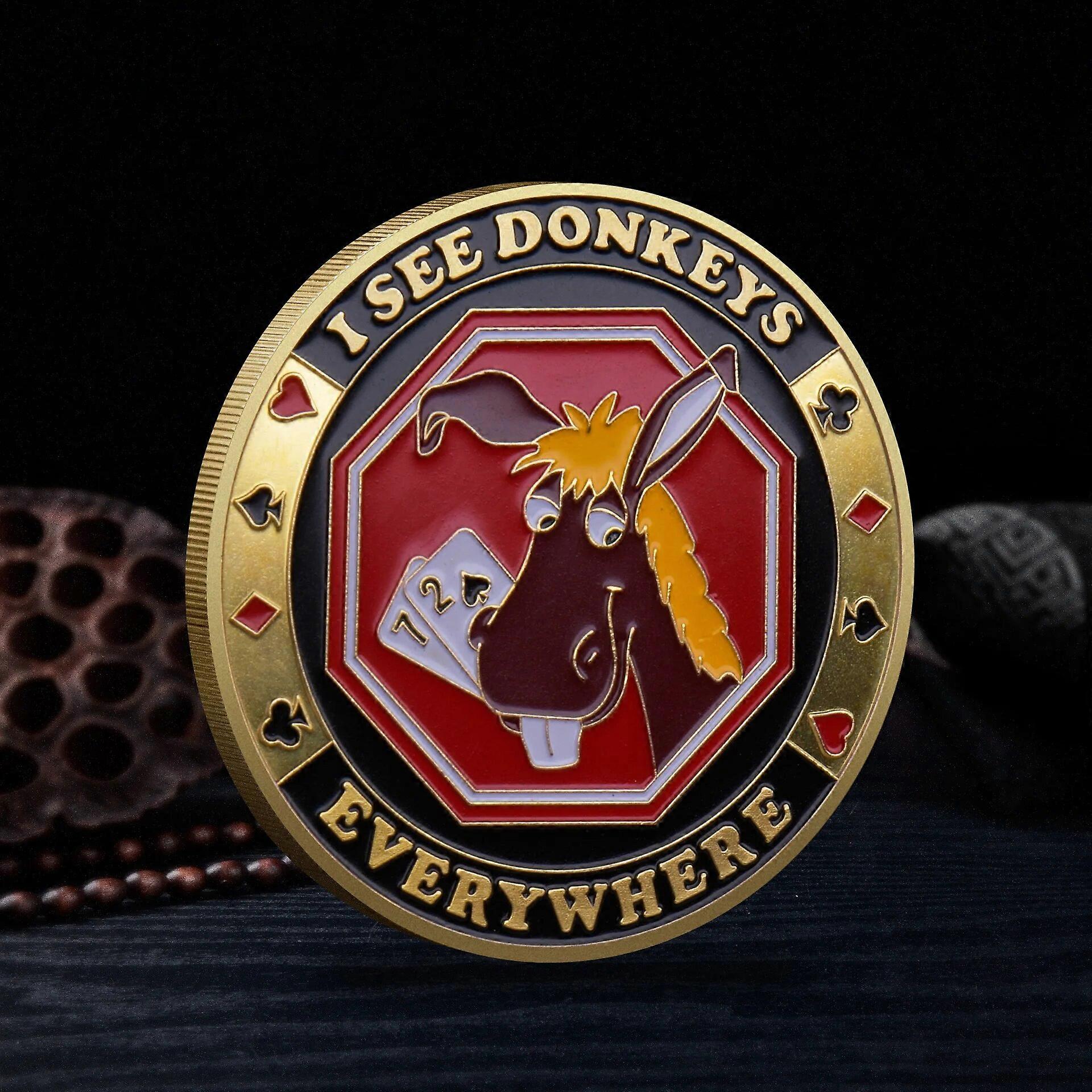 Poker Cards Good Luck Challenge Guard Commemorative Coins Chips Set ...
