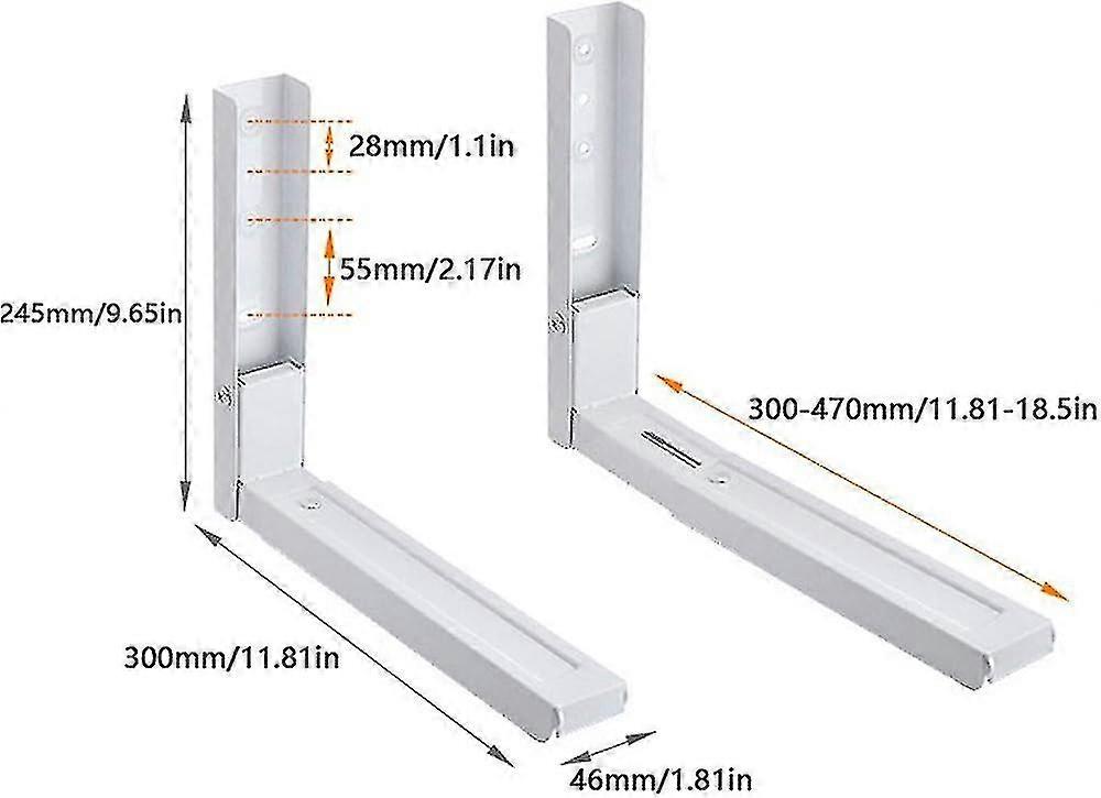 2 Pieces Microwave Wall Bracket, Microwave Brackets, Universal ...