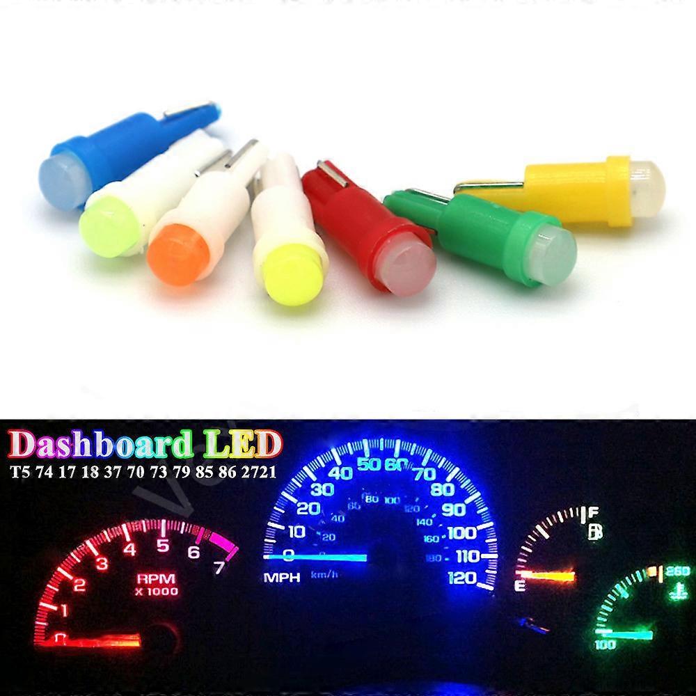 2/10/20 PCS T5 LED car light W1.2W W3W Dashboard Gauge Instrument Lamp ...