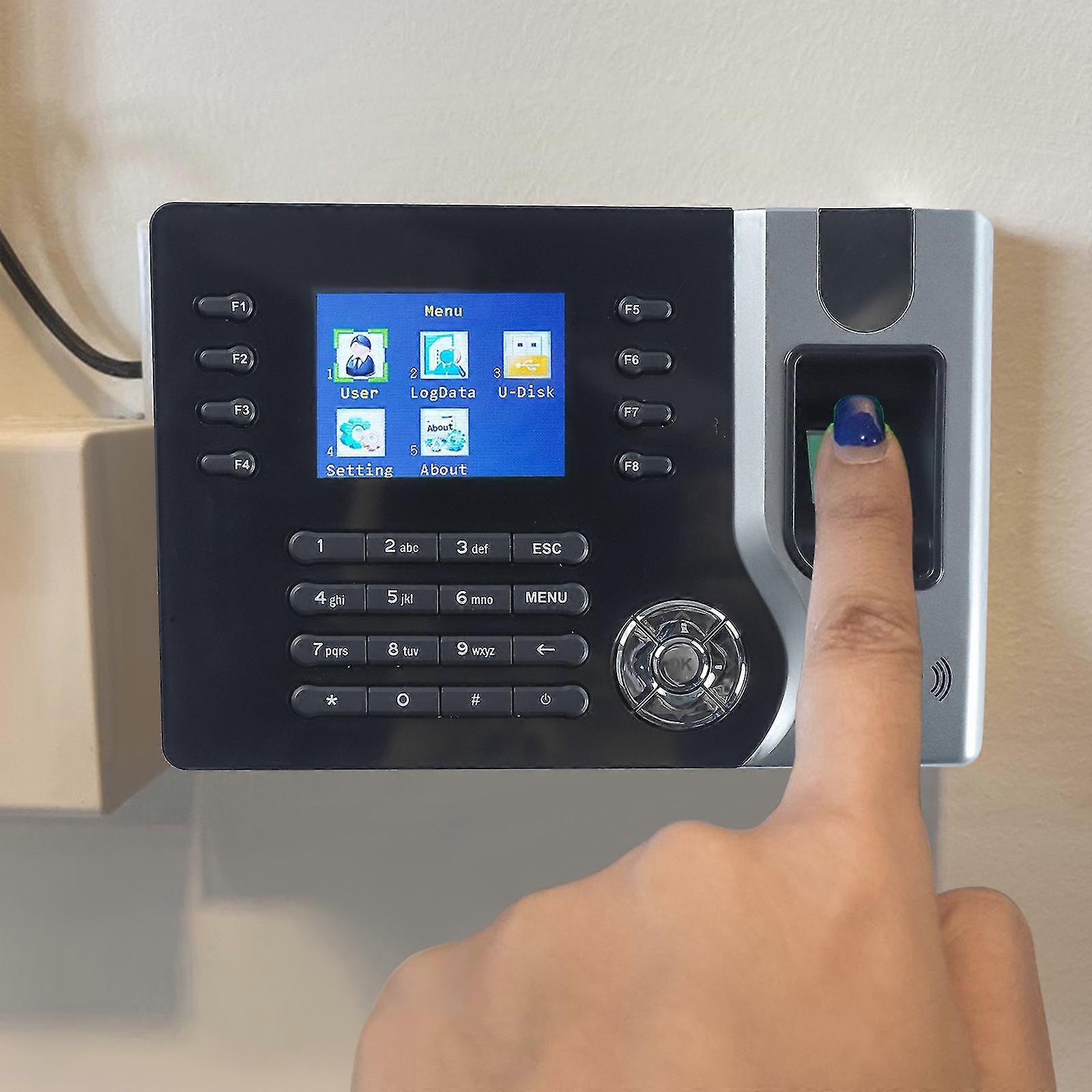 Time Clock For Employees Lcd Display Automated Biometric Fingerprint ...