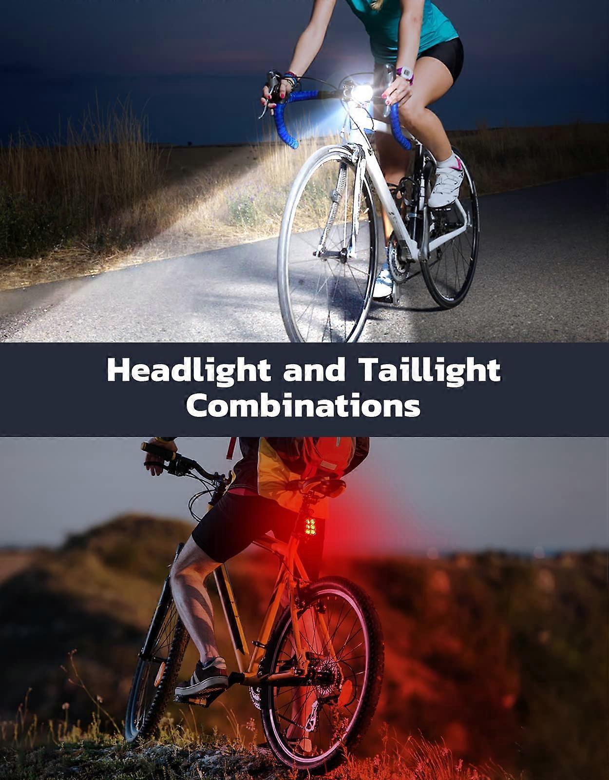 Bike Lights for Night Riding, USB Rechargeable Bike Lights Front and ...