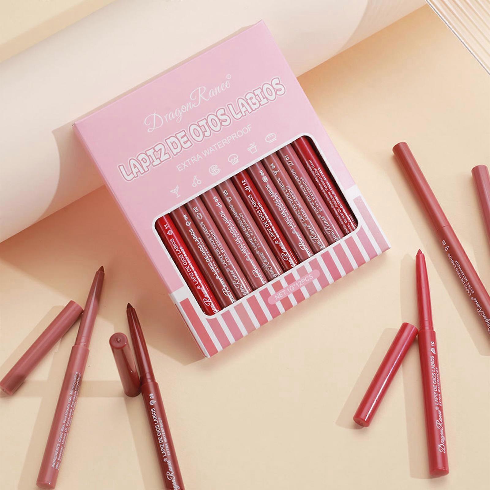 12Pcs Matte Lip Liner Set, Nude Matte Lip Liner and Lipstick Makeup Set ...