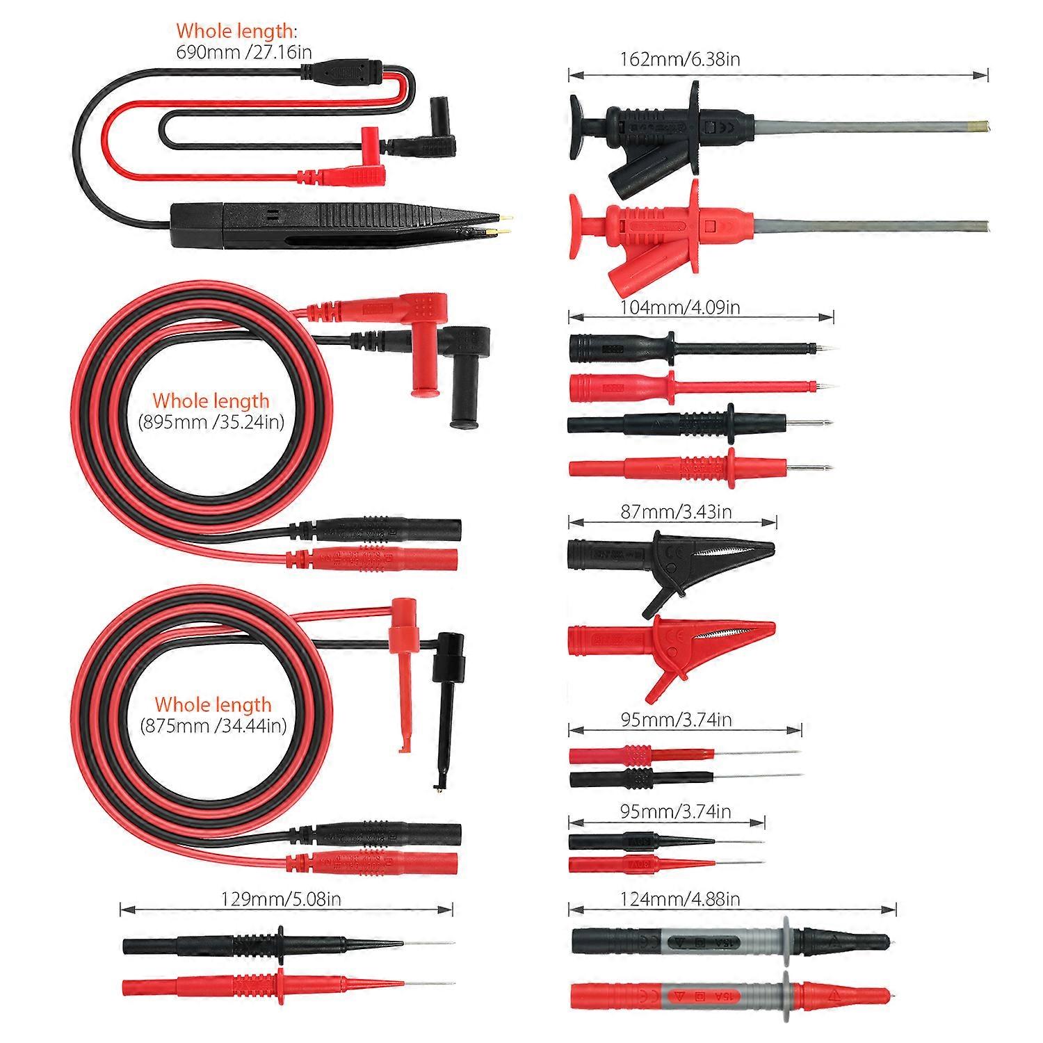 MK30 21pcs Electronic Test Lead Kits Multimeter Lead with Alligator ...