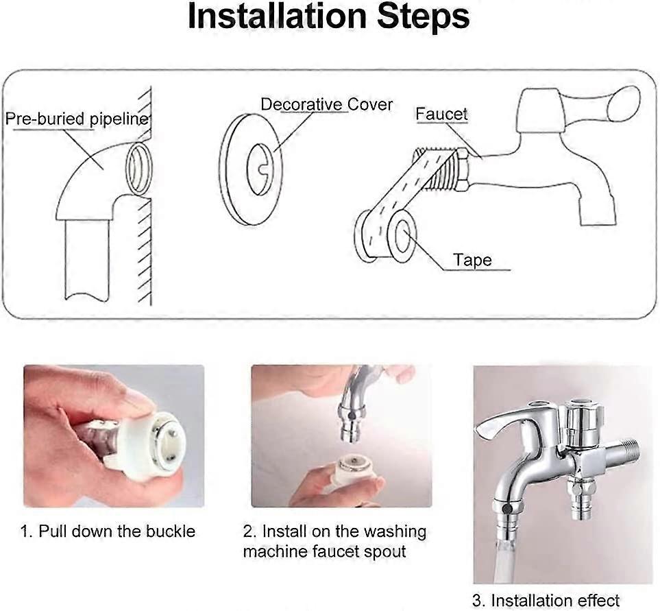 Washing Machine Tap, Double Outlet Tap, Double Outlet Garden Tap ...