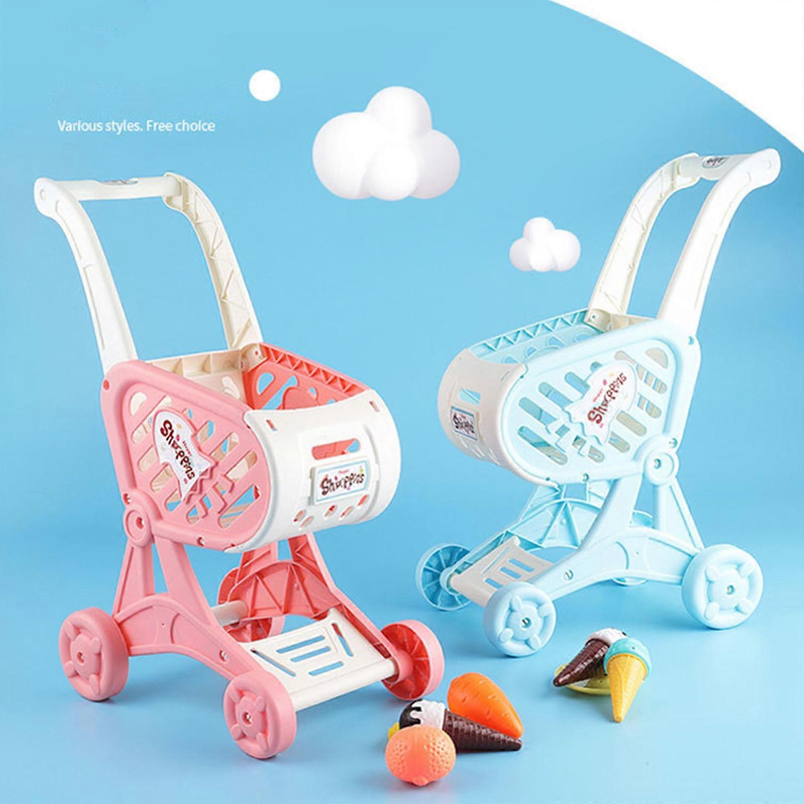 Shopping Day Grocery Cart Toy Shopping Cart with Pretend Play Food ...