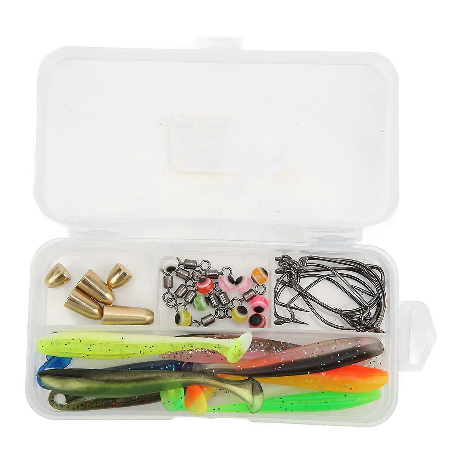45pcs Fishing Hooks Tackle Kit Fishing Accessories Set with Tackle Box ...