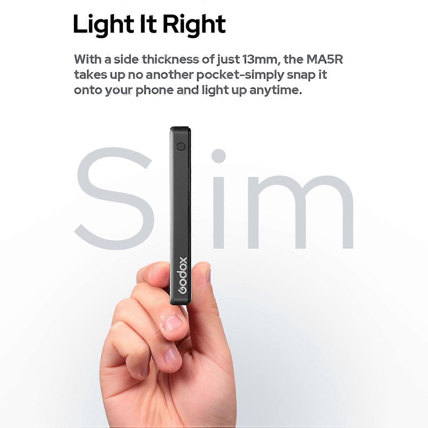 Godox MA5R Magnetic Charging RGB Video Light Pocket LED Fill Light for ...