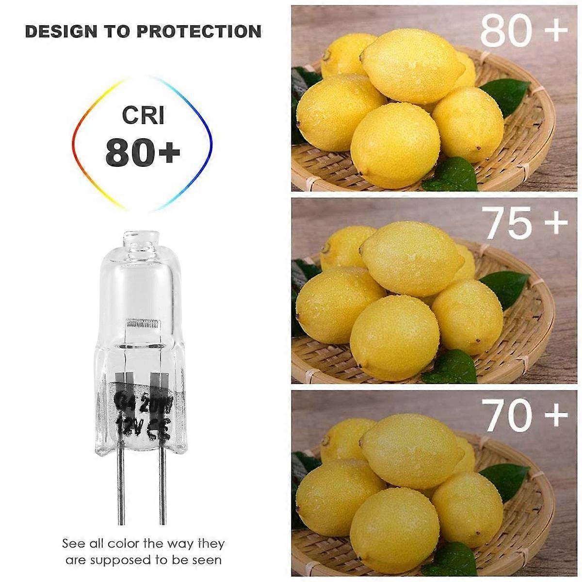 20 Pcs G4 Halogen Bulbs,20W 12V Halogen Light Bulbs 2 Pin Clear Lamp ...