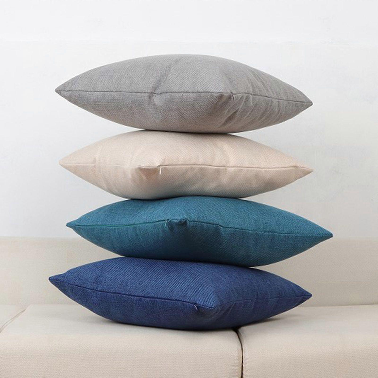 Luxury 2x Pillowcase Linen Soft Extra Large Fit Pillow Box Solid Color ...