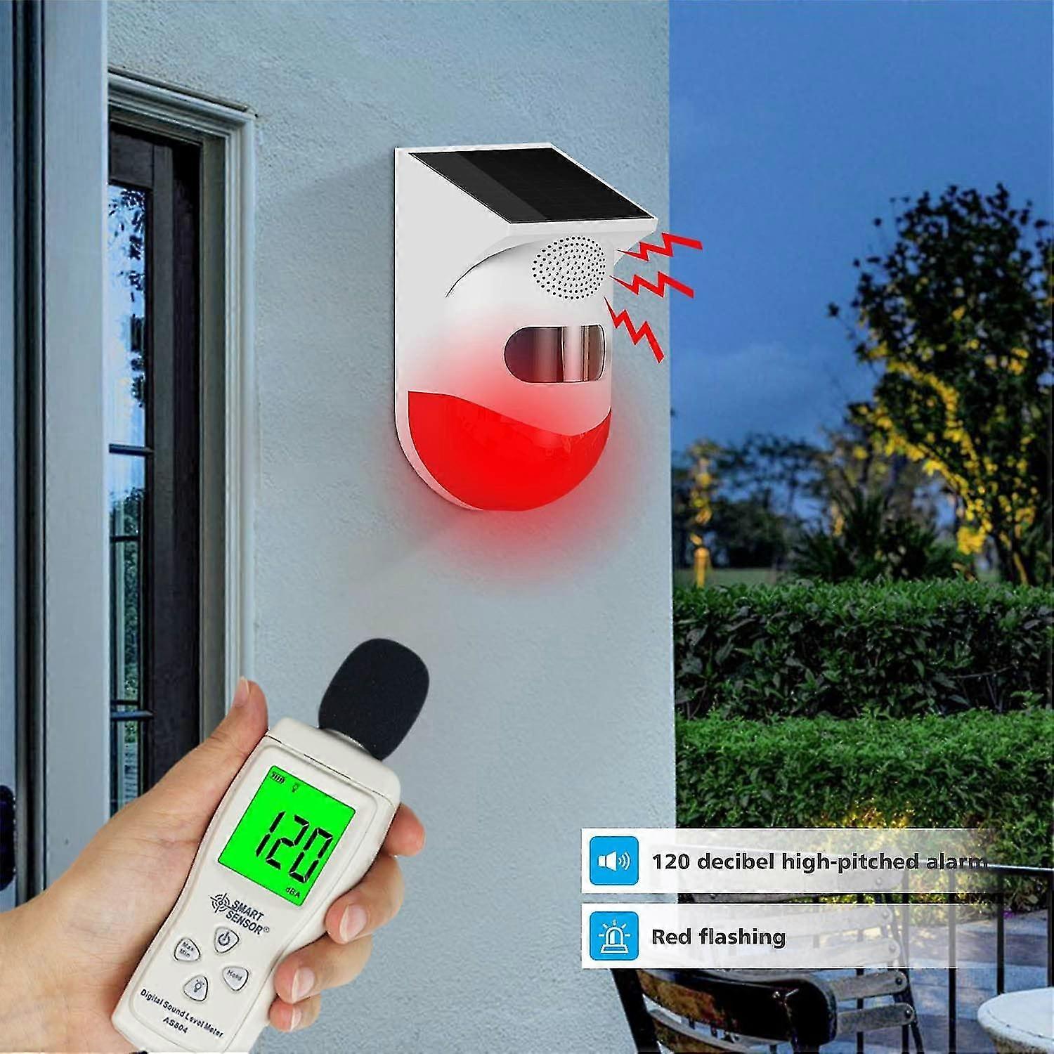 Solar Strobe Alarm Light With Motion Sensor Siren Outdoor Alarm Siren ...