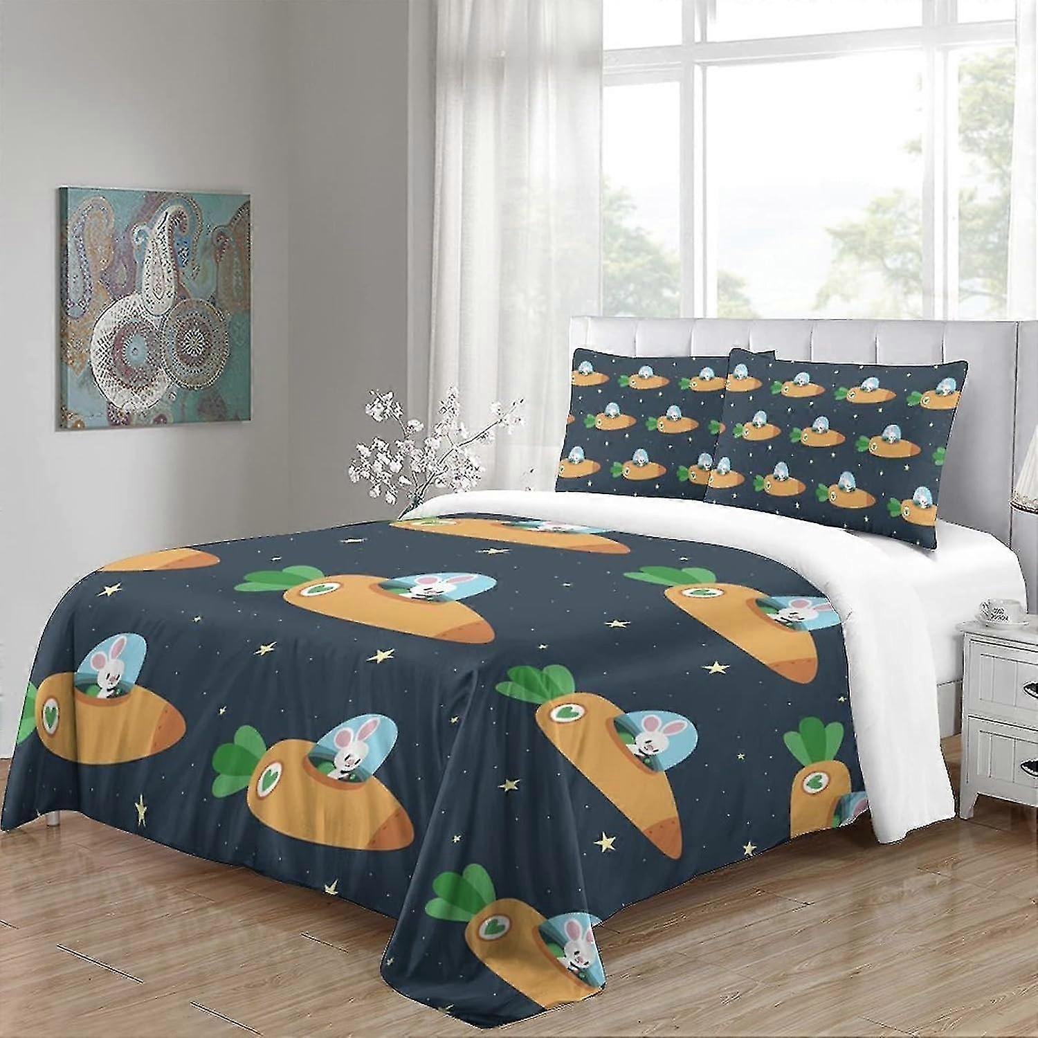 3-Piece Cartoon Bedding Set with 3D Print Comforter Cover and Zipper ...