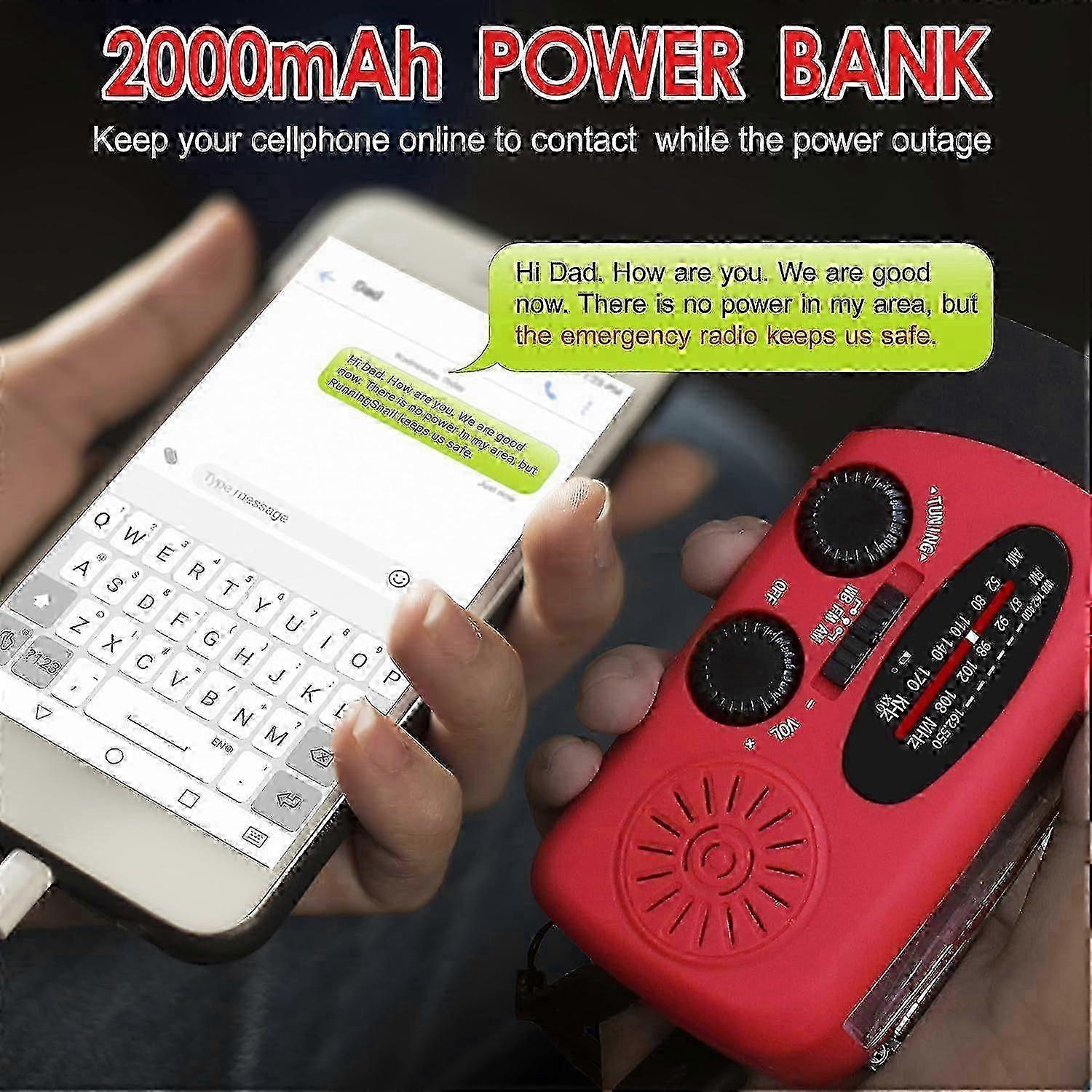 Emergency Hand Crank Radio With Led Flashlight For Emergency, Am/fm ...