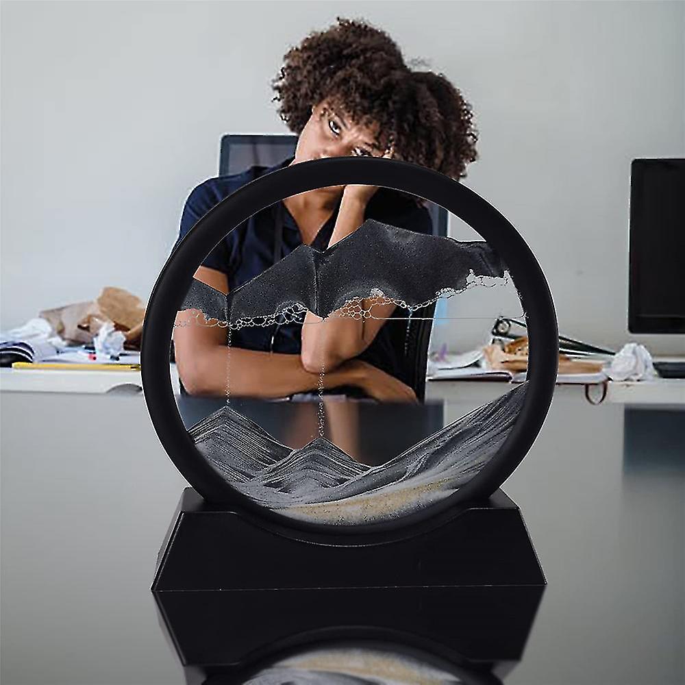 3d Dynamic Sand Art Liquid Moving Sand Art Picture Round Glass ...