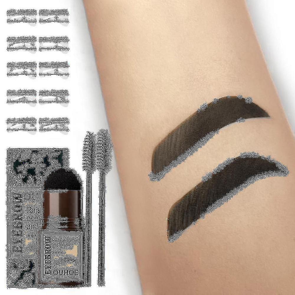Waterproof Eyebrow Print Set Fixed Powder Eyebrow Brush Brow Shaping ...
