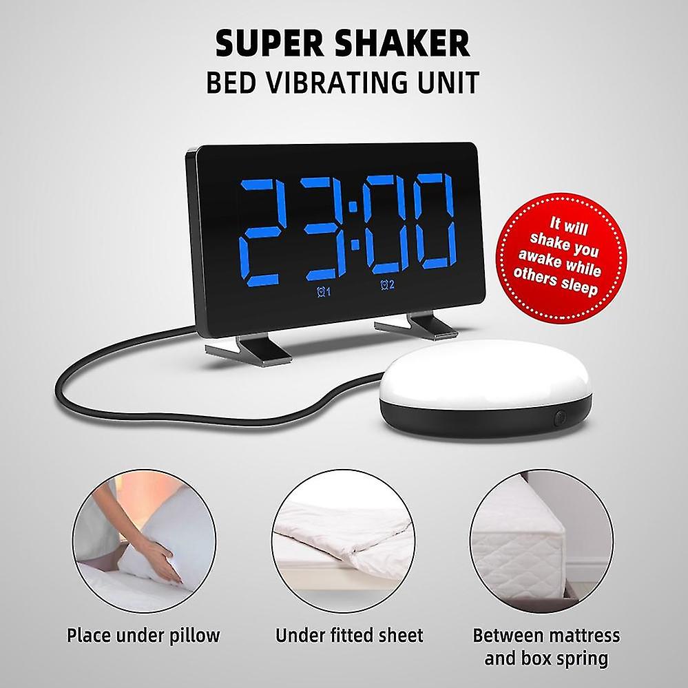 Loud For Heavy Sleepers Adults,7.4 Inch Digital Clocks Display,with ...