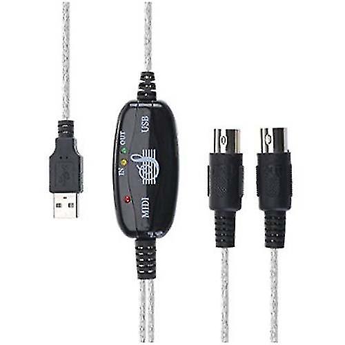 Usb In-out Midi Cable Converter Pc To Music Keyboard Adapter Cord 1.8m ...