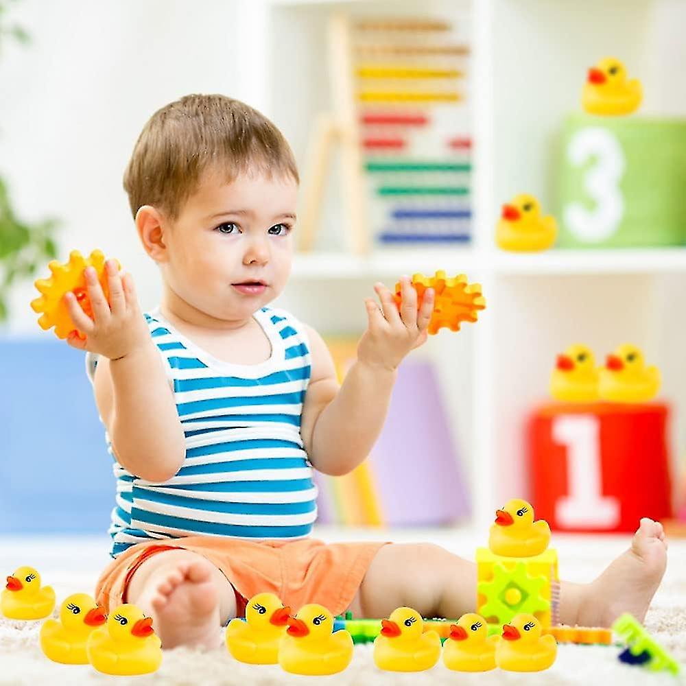 50pack Mini Rubber Ducks, Rubber Duck Bulk Float Duck Baby Bath Toy ...