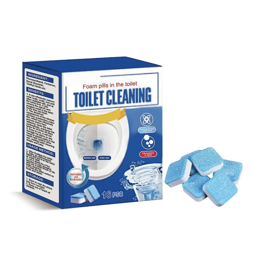 16pcs Toilet Bowl Cleaner Effervescent Tablets Automatic Toilet ...