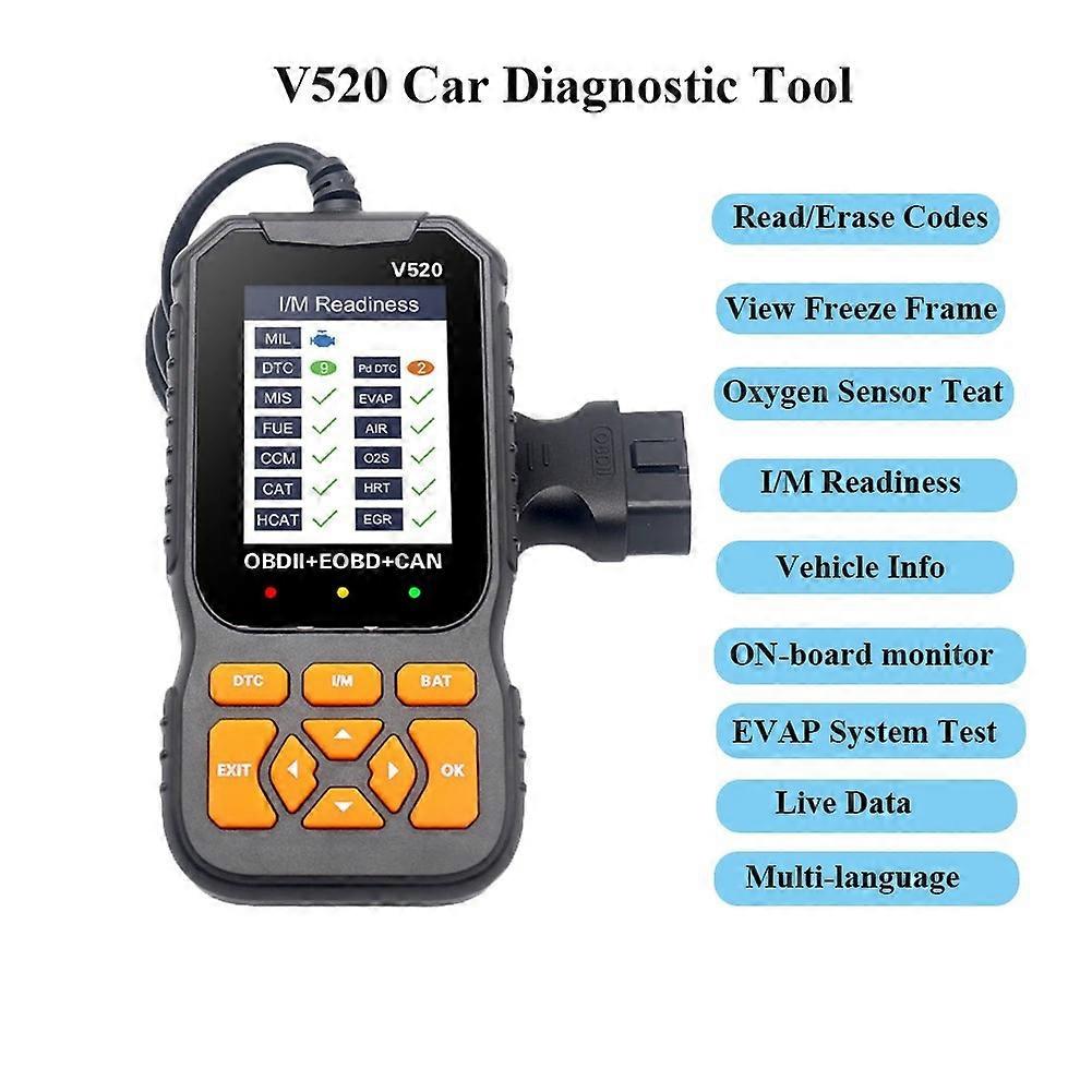 V520 Car Diagnostic Oxygen Sensor Test OBD2 Car Fault Detector 10 ...