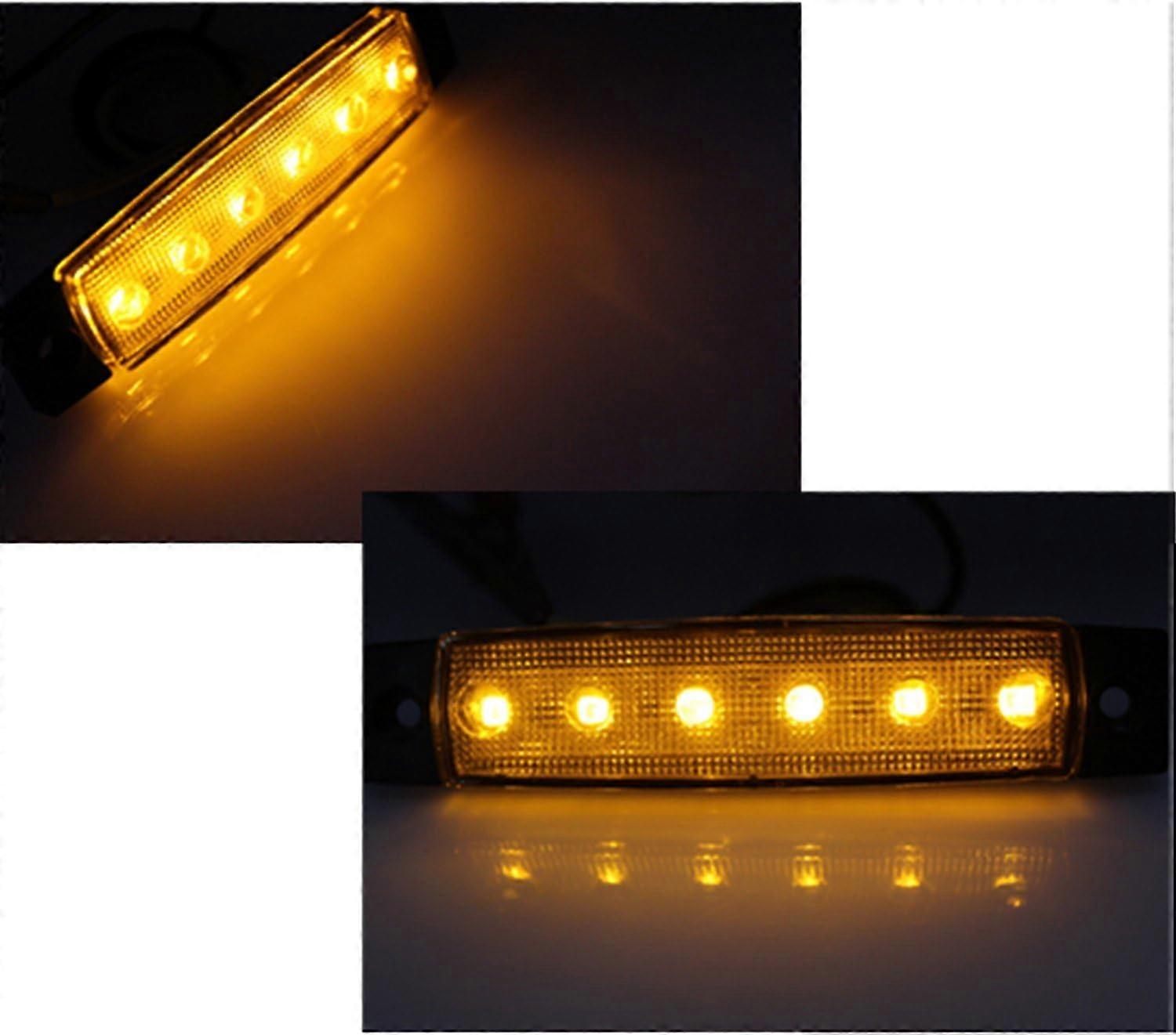 10-pack 12V 6 SMD LED-sidomarkeringsljus - främre och bakre markeringsljus för släpvagn, lastbil ...