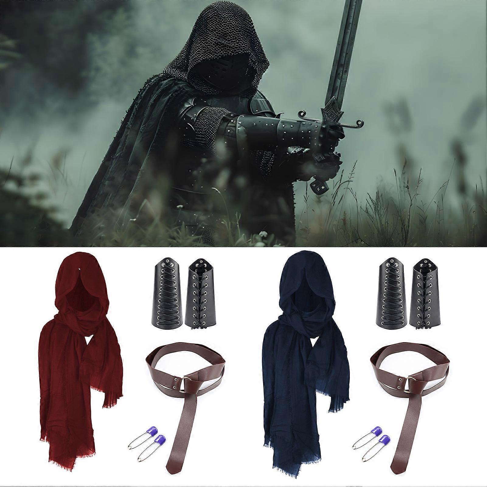 Medieval Pirate Halloween Costume Set Scarf Wristbands Belt Knight ...