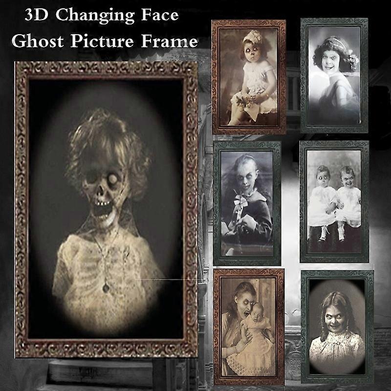 3D Changing Face Ghost Picture Frame Halloween Decoration Horror Craft ...
