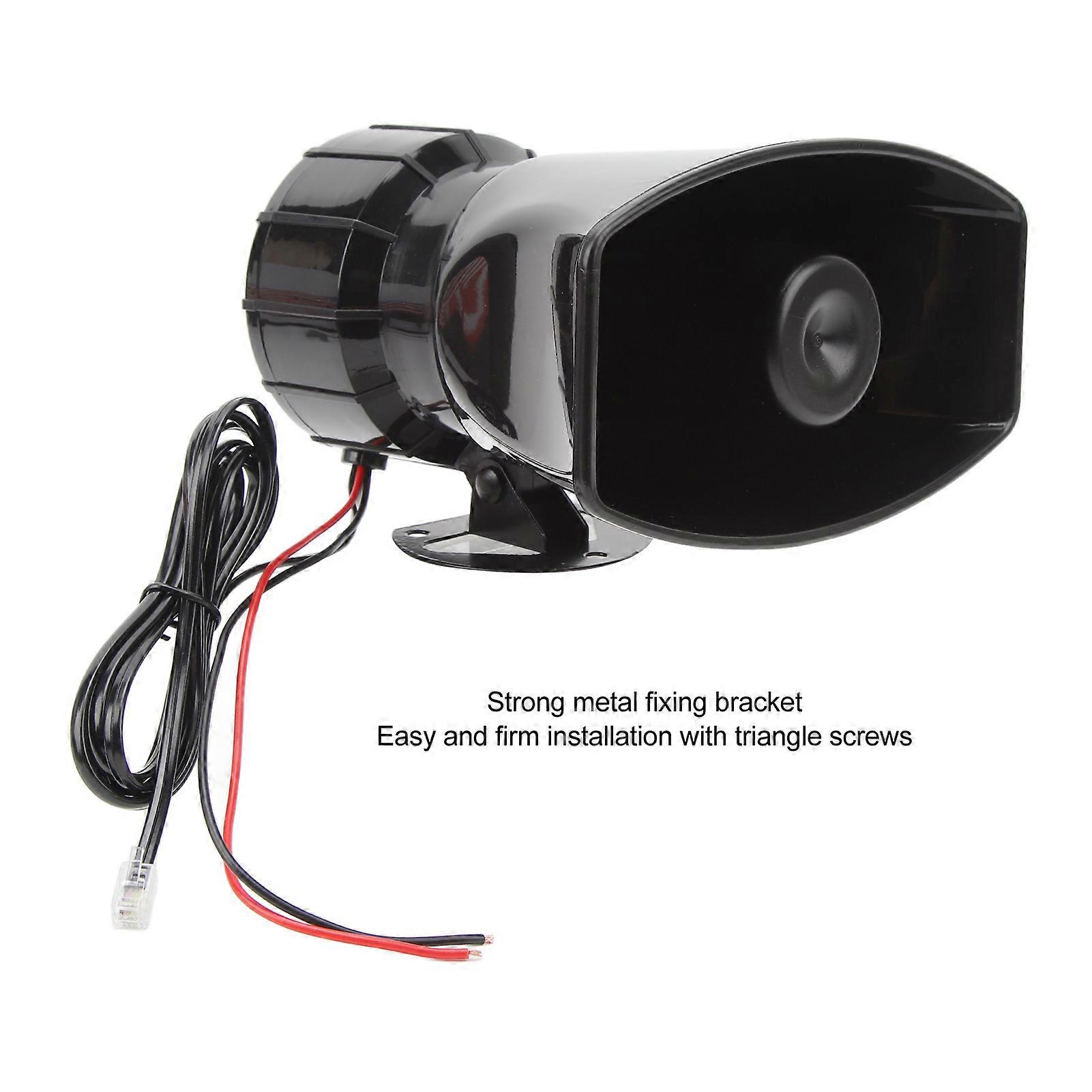 Alarm Horn Siren 7 Sound Loud Car Siren Horn Recording Function Speaker ...