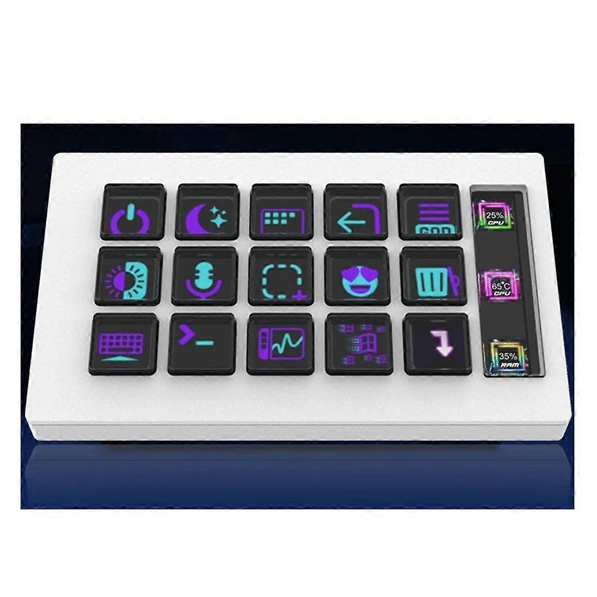 For StreamDeck Visual Keyboard LCD Button 15 Keys Live Content Creation ...