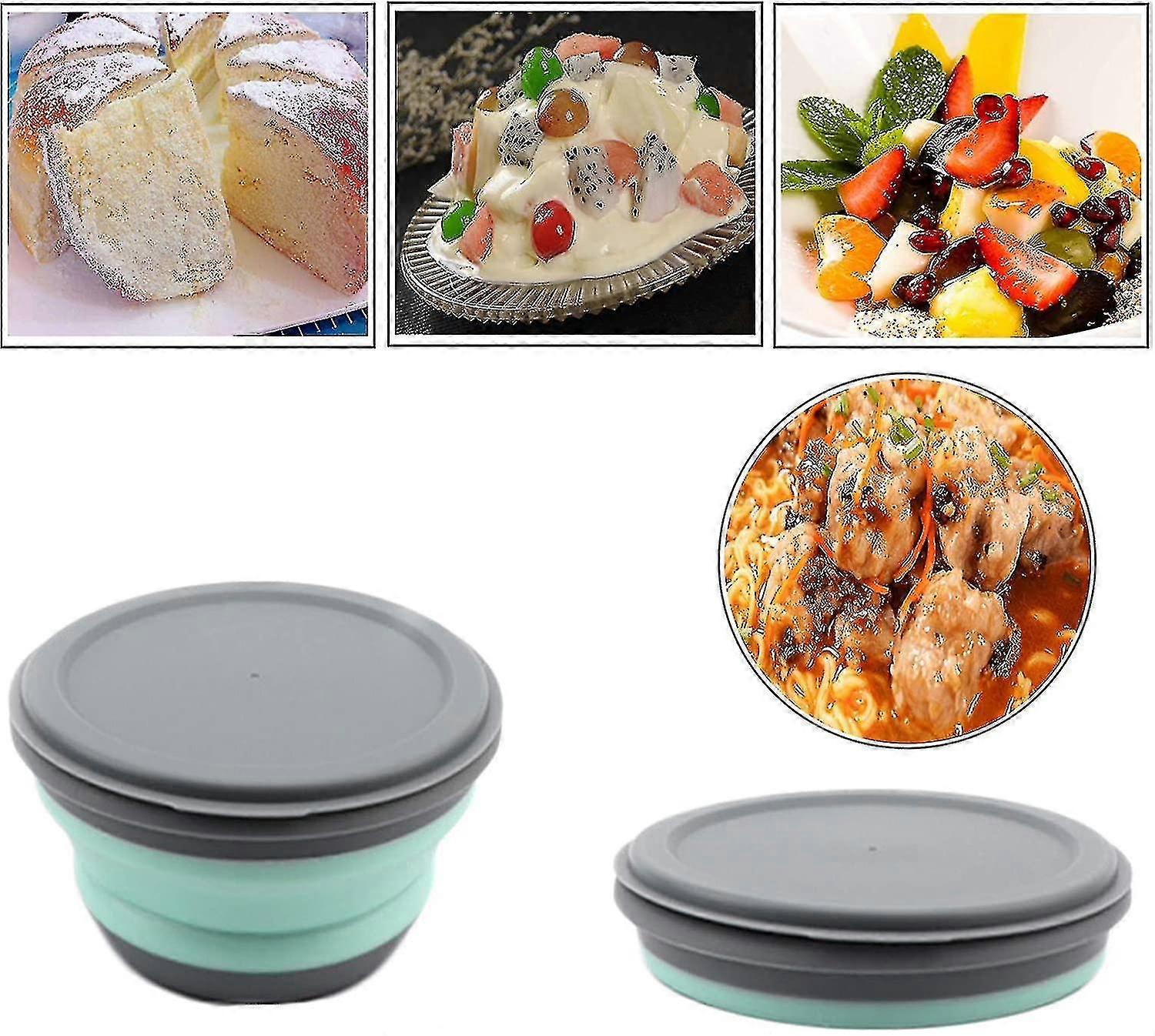 3 Pcs Folding Bowl With Lid, Silicone Portable Foldable Bowl | Fruugo UK