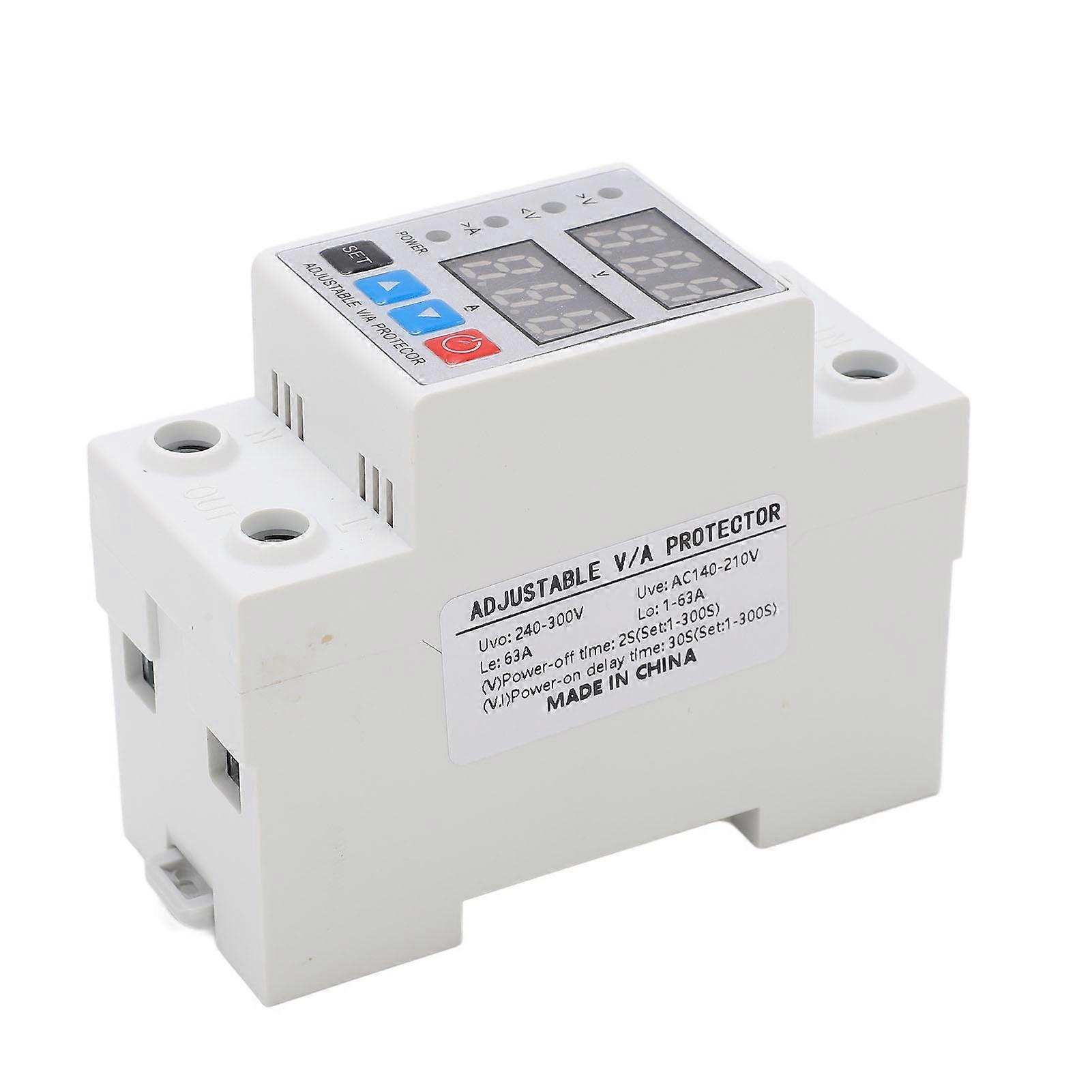 Over Under Voltage Protective Device DIN Rail Adjustable Dual Display ...