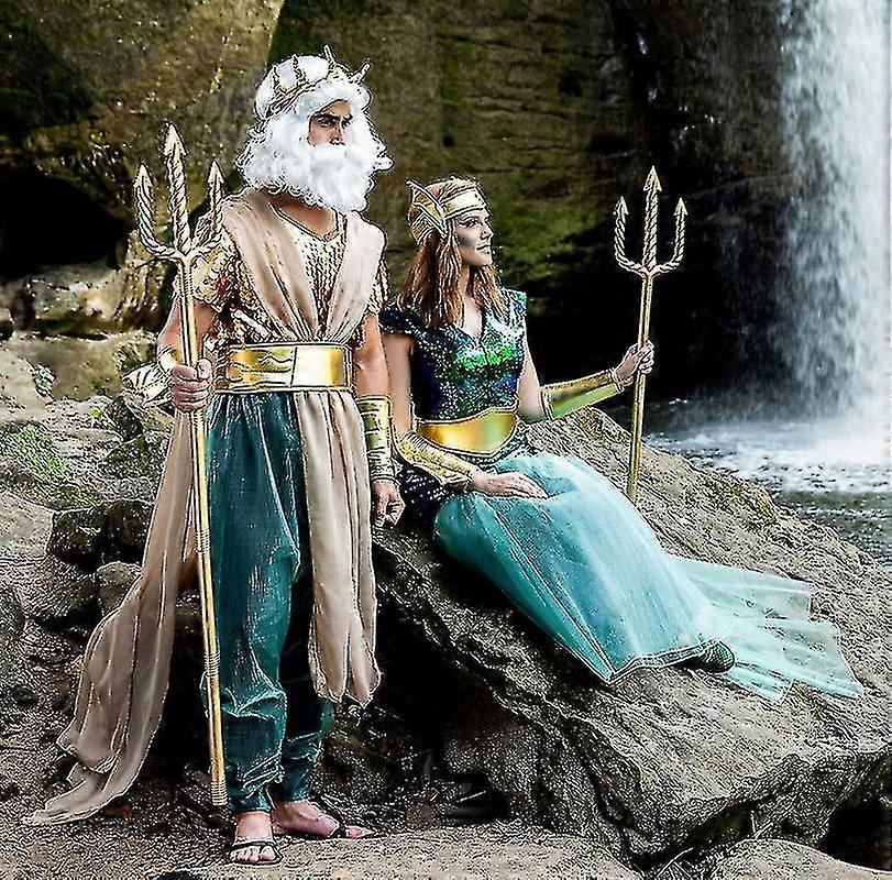 Ancient Greek Poseidon Cosplay Sea Siren Mermaid Queen Costume ...