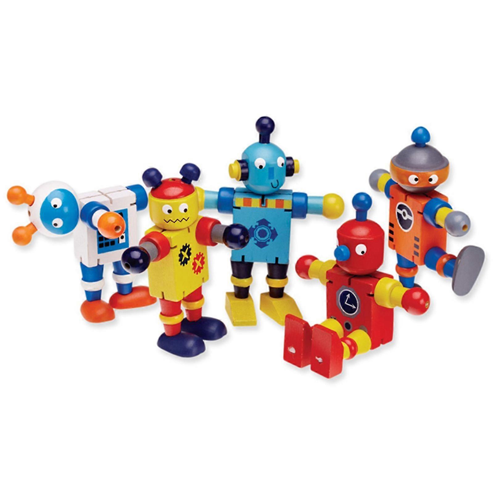 Wooden Toy Robots Flexible Puppet Joint Adjustable Desktop Toy Figure ...