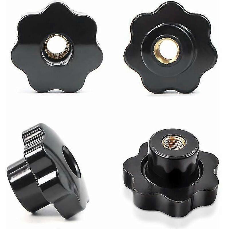 M8 star knobs, 8 pieces m8 star nut clamping knob through star head for machine tool, black ...
