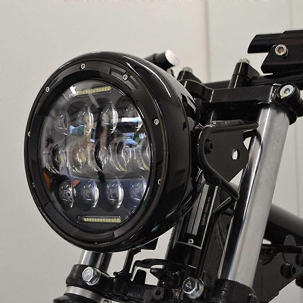 Universal 7.5 inch LED Retro Bucket Motorcycle Modified Headlight ...