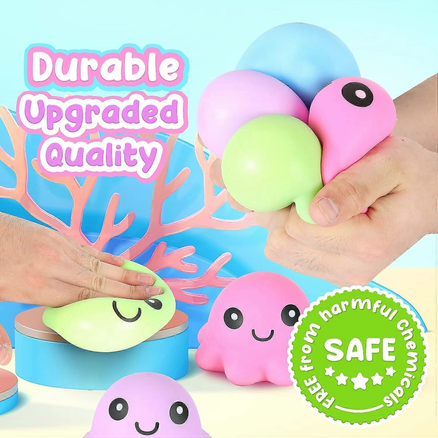 Stress Ball voor kinderen, Octopus Nedo Soft Fidget Stress Ball 4 Pack ...