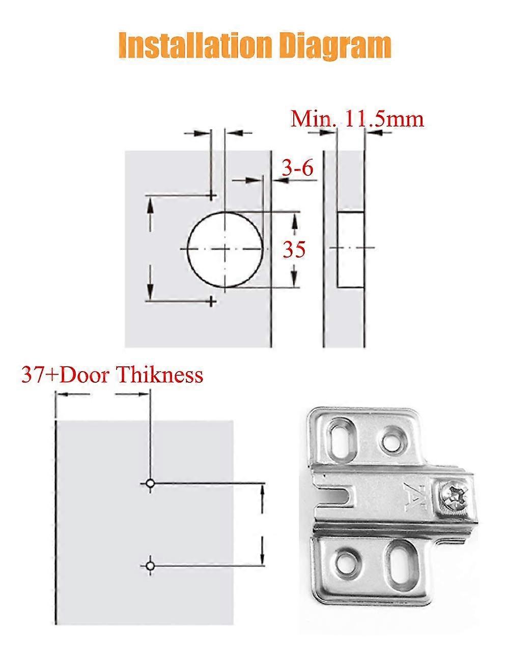 ordinary hinge (middle bend) Close Kitchen Cabinet Hinge Plate Inset ...