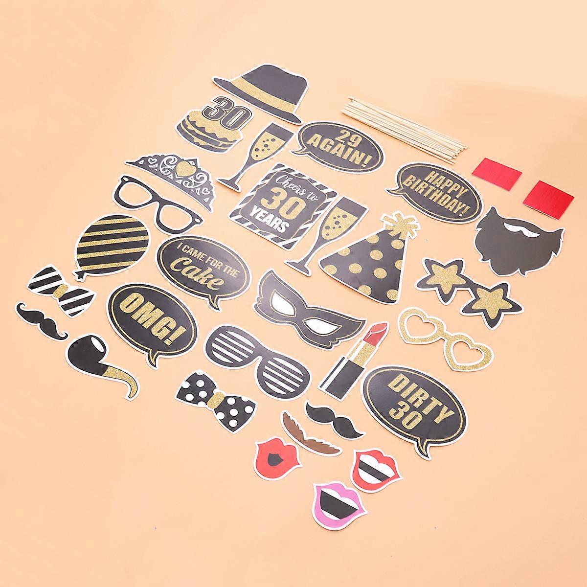 29 Pcs Photo Props Birthday Photo Booth Props Selfie Props Birthday ...