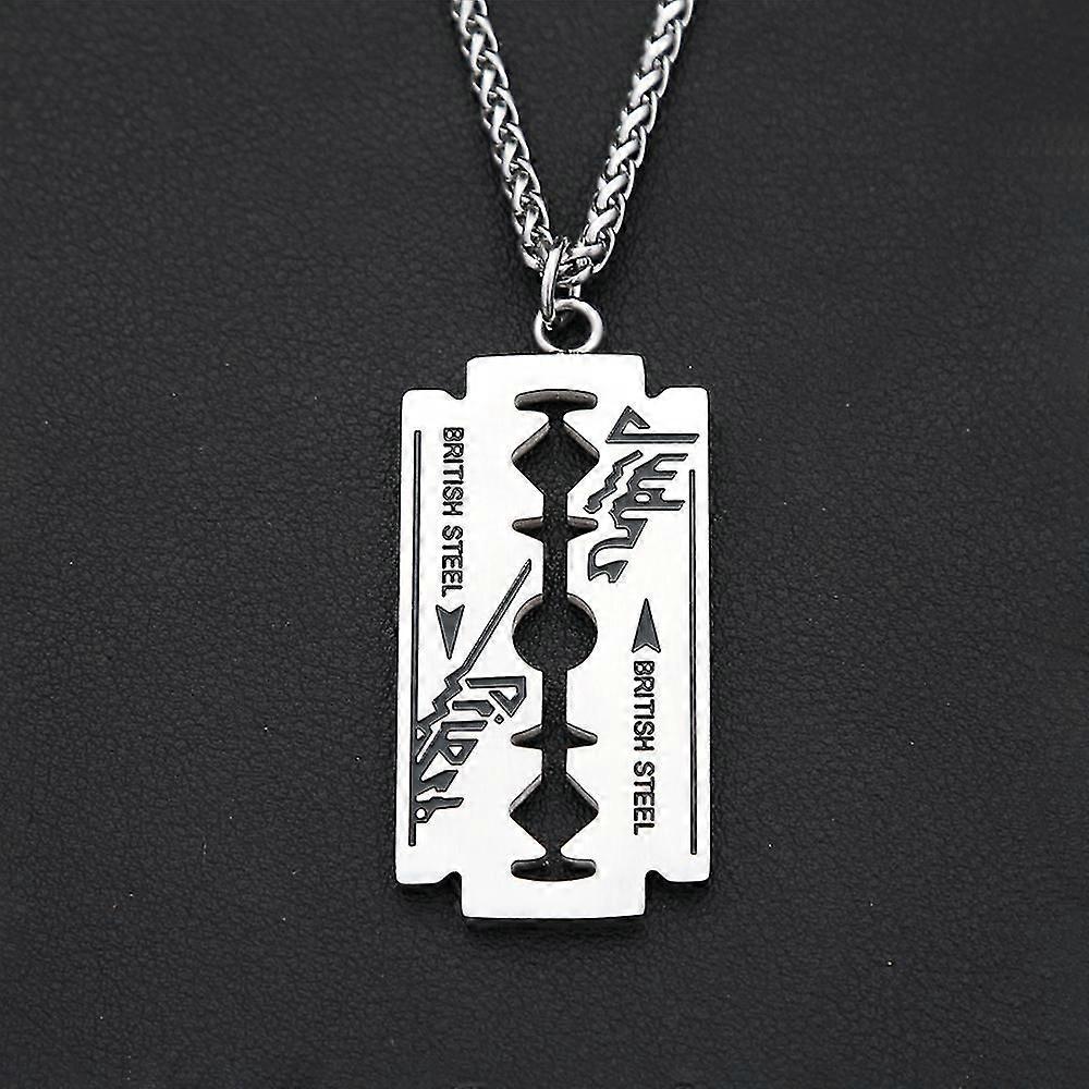Punk Hip Hop Music Band Judas Priest Halsband Razor Shape Hängsmycke ...