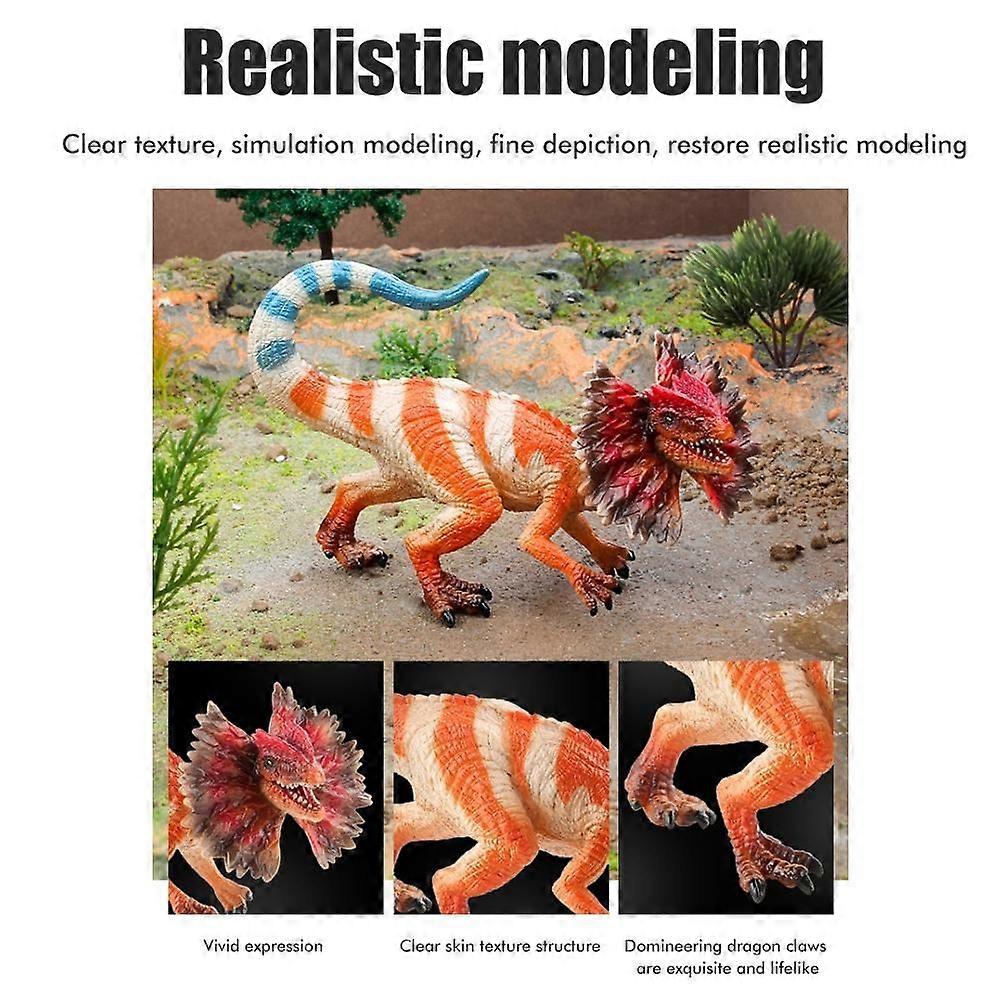 Dinosaur Toy Dinosaur Figure Realistic Dilophosaurus Lizard Raptor Figurine Educational Animal ...