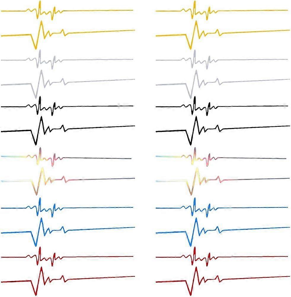 12 Pairs Heartbeat Decal 6 Colors Heart Heartbeat Vinyl Stickers Car ...