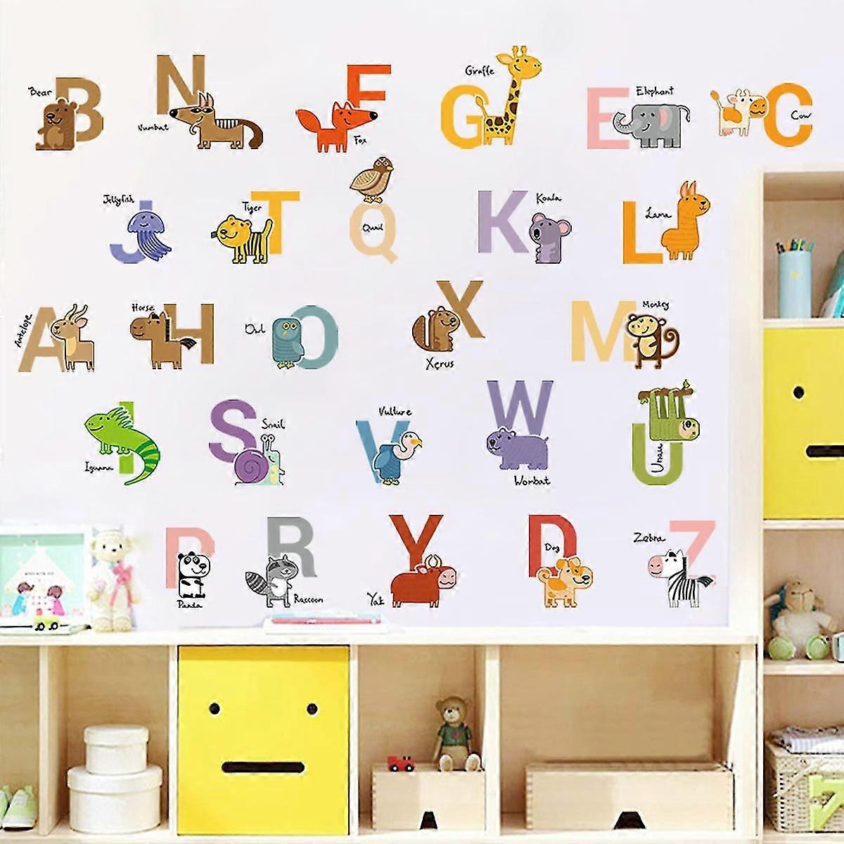 A set of alphabet wall decals animal letters Wall Stickers for Living ...