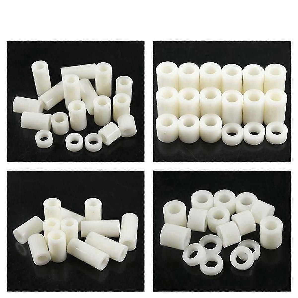 150PCS M6X3-M6X25mm White ABS Round Standoff Spacer Hollow Insulating ...