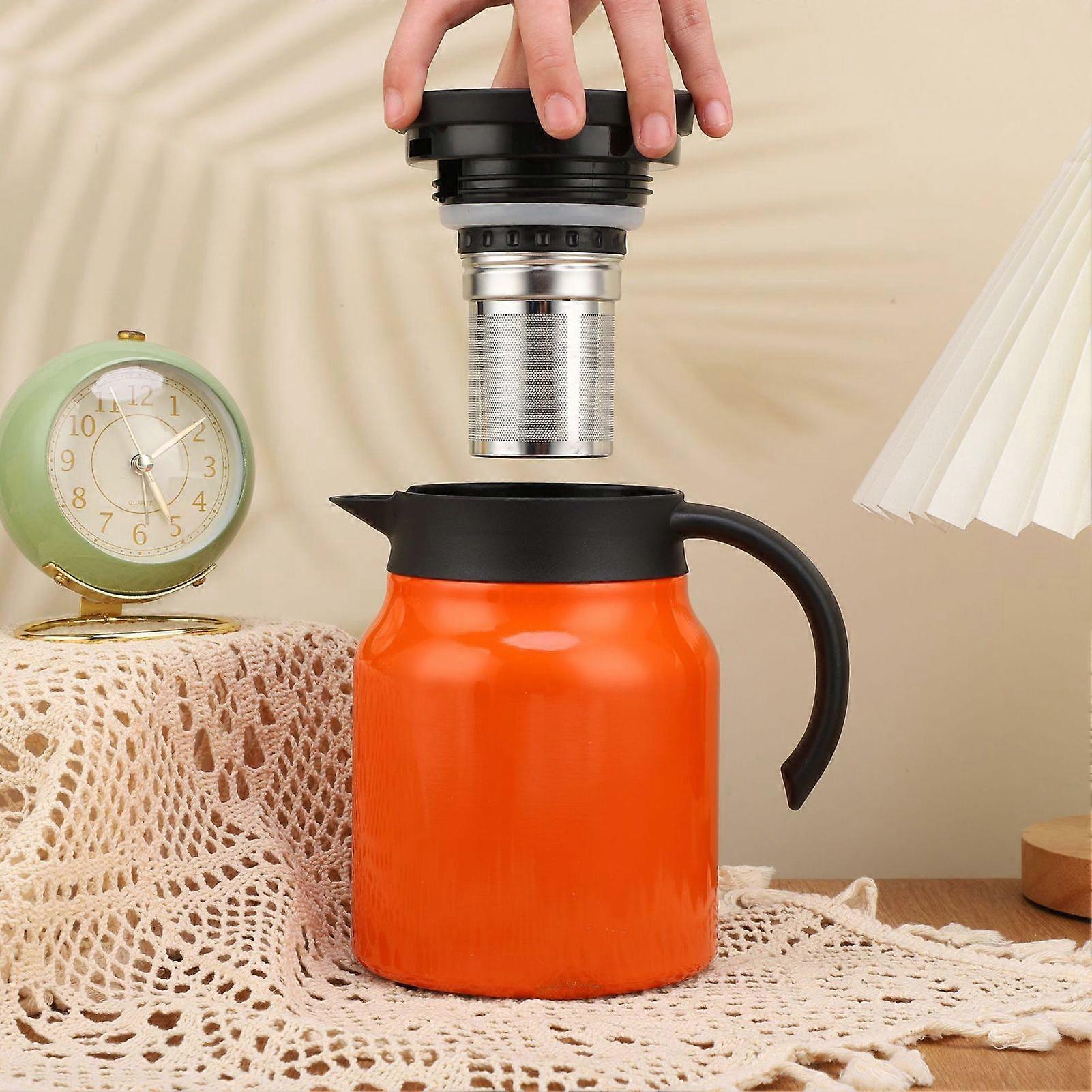 Tea Thermal Pot 1000ml Stainless Steel Insulated Teapot with Infuser ...