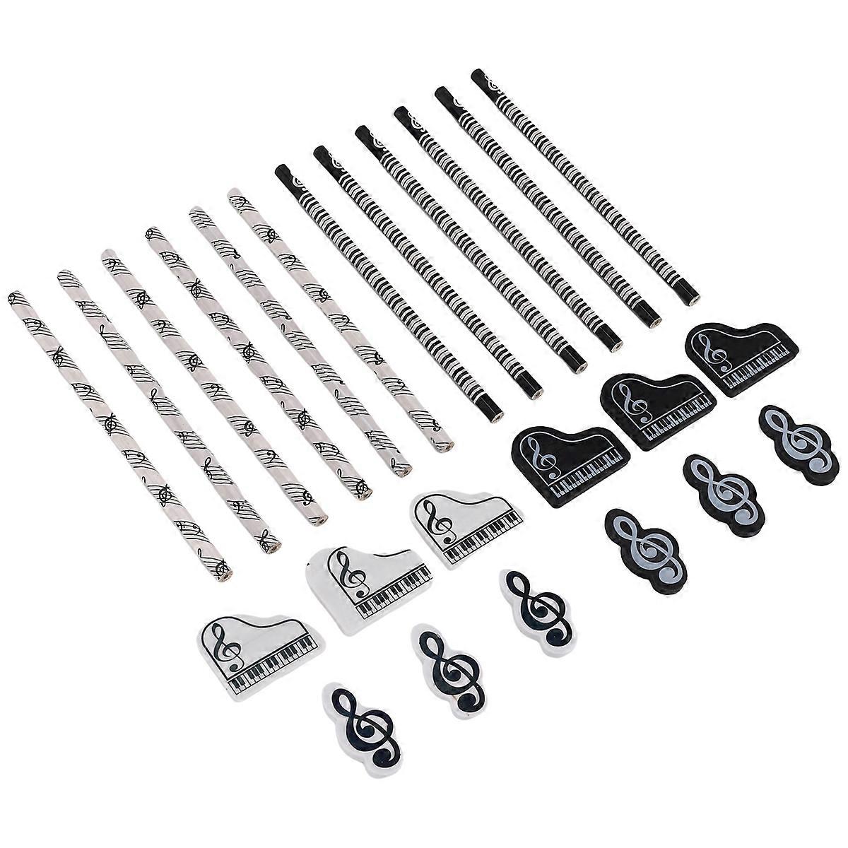 Music Pencils Music Note Pencil with Music Themed Erasers Wood Pencils ...