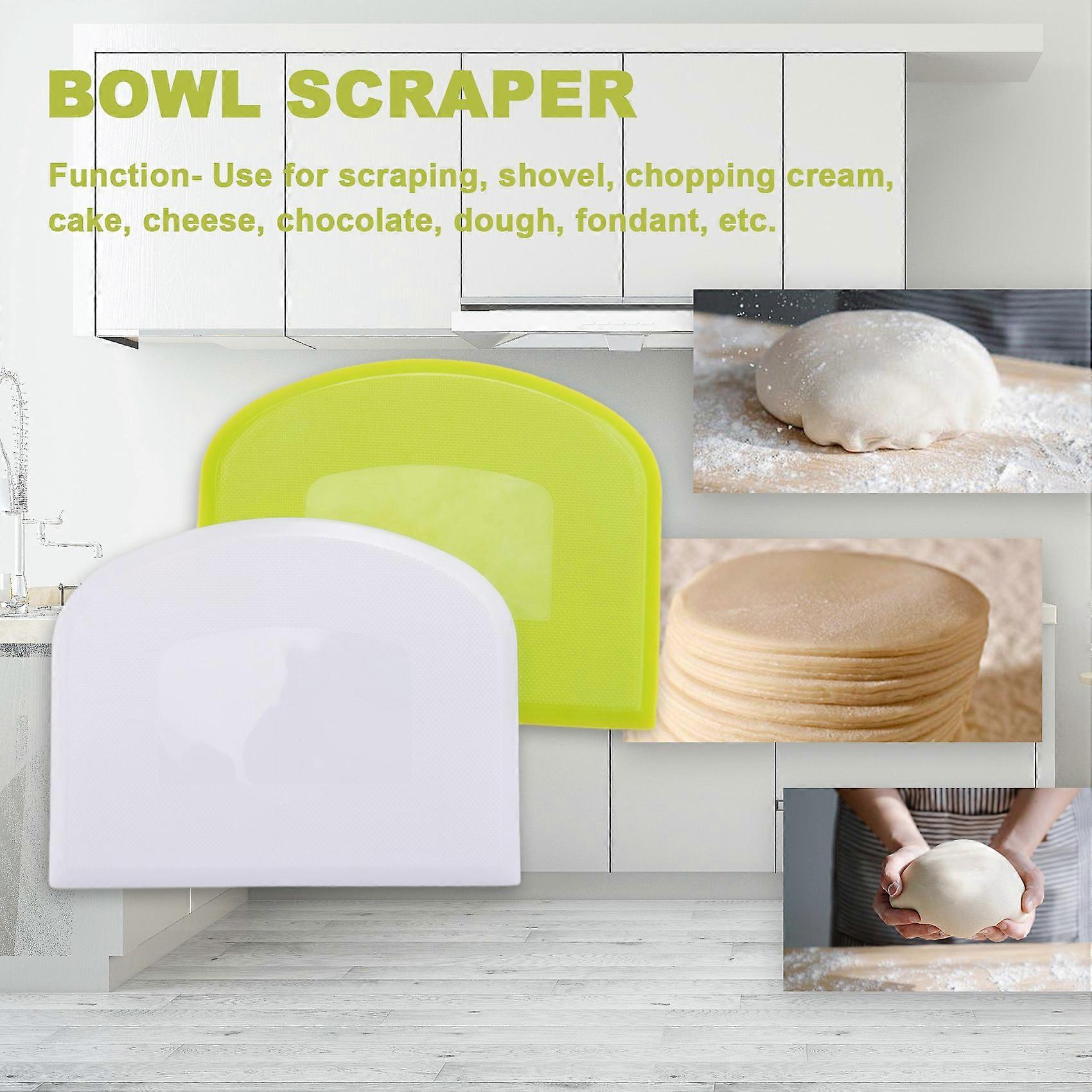 2 Pieces Dough Scraper Bowl Scraper Food-Safe Plastic Dough Cutter ...