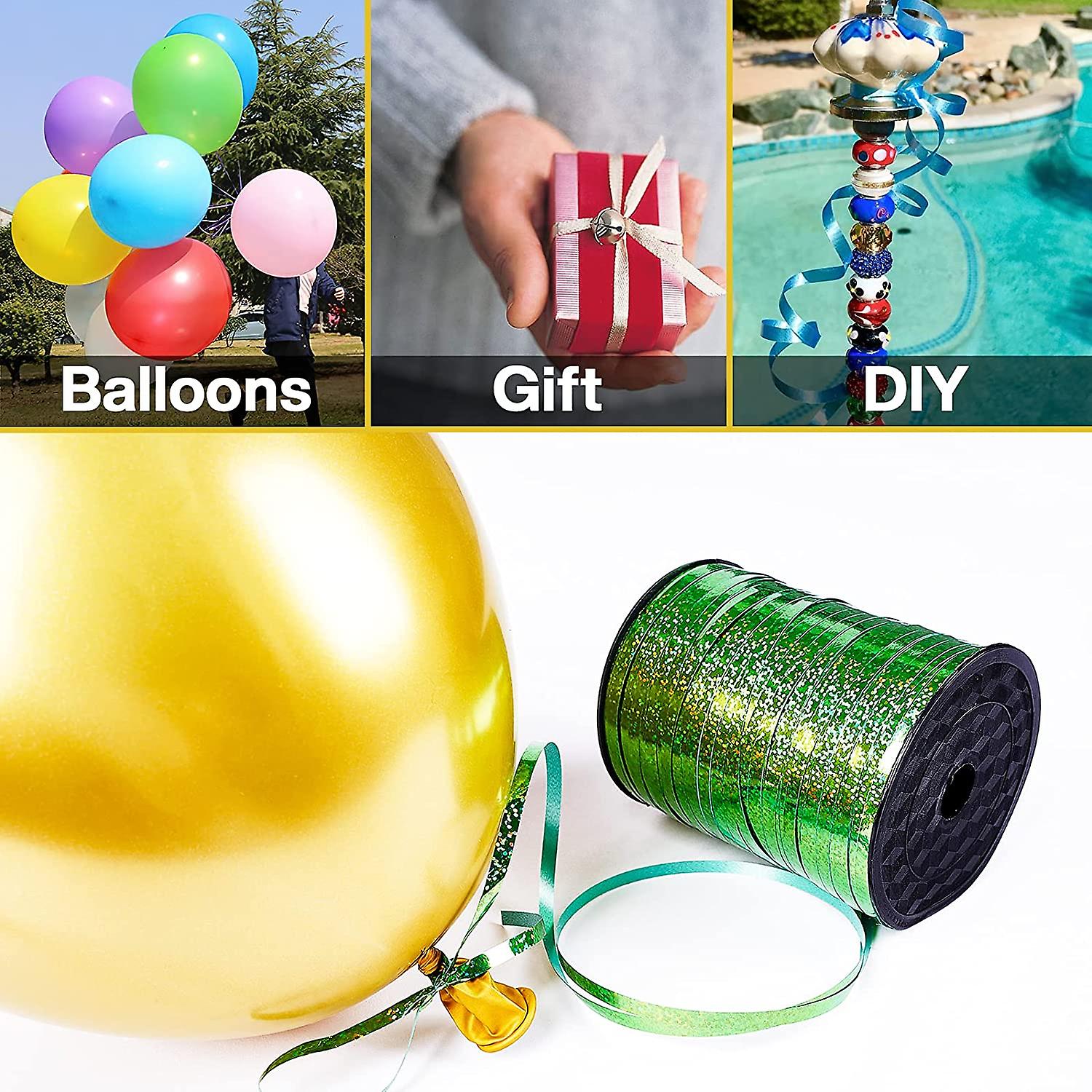 Green Ribbon, 1/5'' X 500 Yard Curling Ribbon For Crafts, Iridescent ...