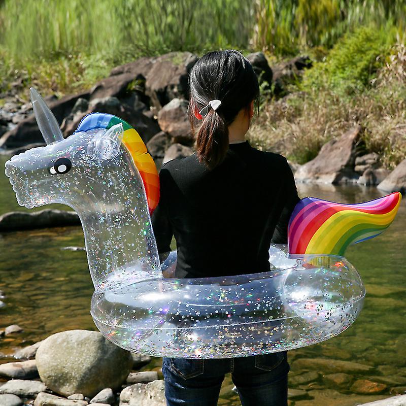 Clear Glitter Flamingo Unicorn Swimming Ring For Kids | Fruugo UK