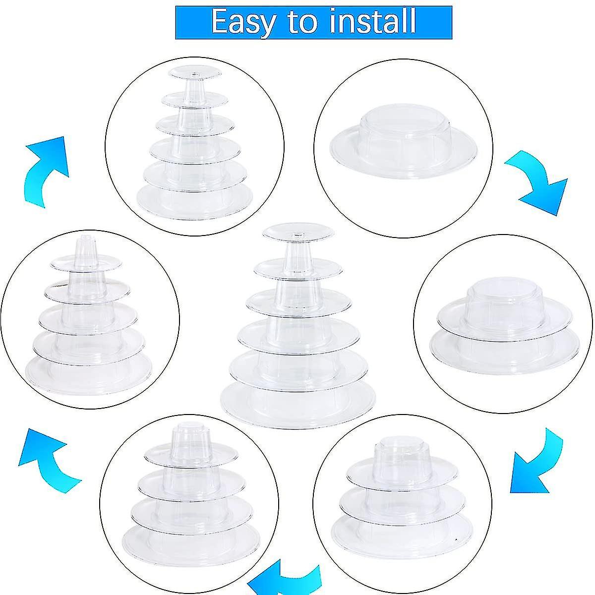 6 Tier Macaron Tower Stand For Wedding Birthday Party, Cupcake Cake ...