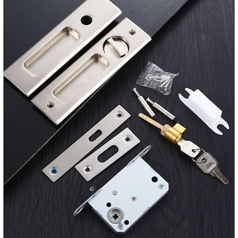 Retractable Door Handle with Sliding Door Lock Key Recessed Door Handle ...