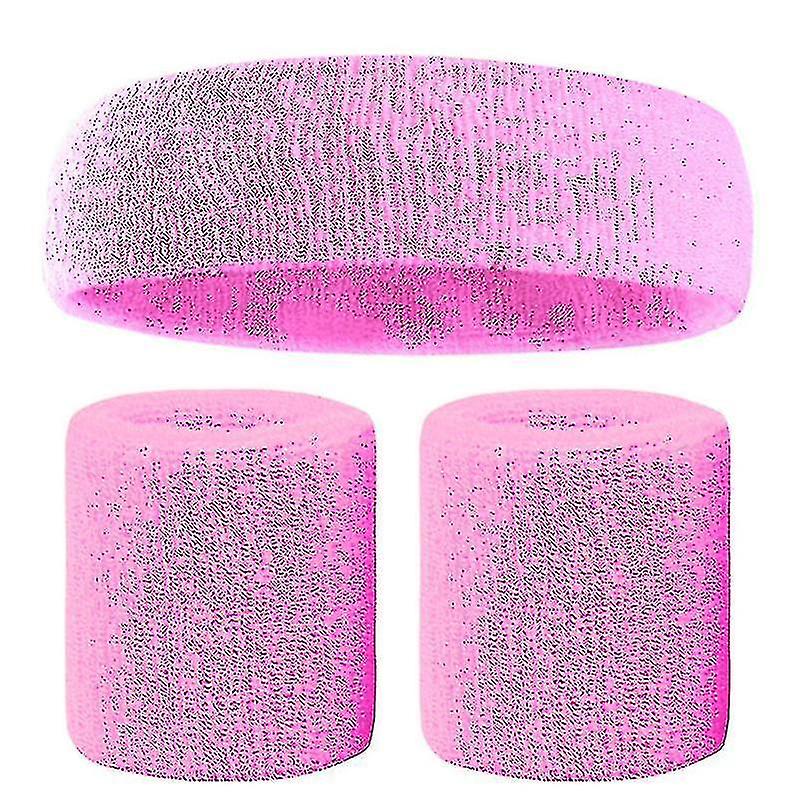 Sweatbands Set Colorful Headband Wristband Elastic Athletic Sweat ...